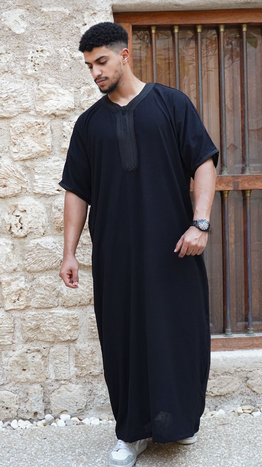 Kashmiri full black - Thobe – HudHudThobes